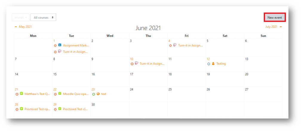Section: Lesson 3: How do I view my calendar? | STU-100: Basic Skills in Using myModules on ...